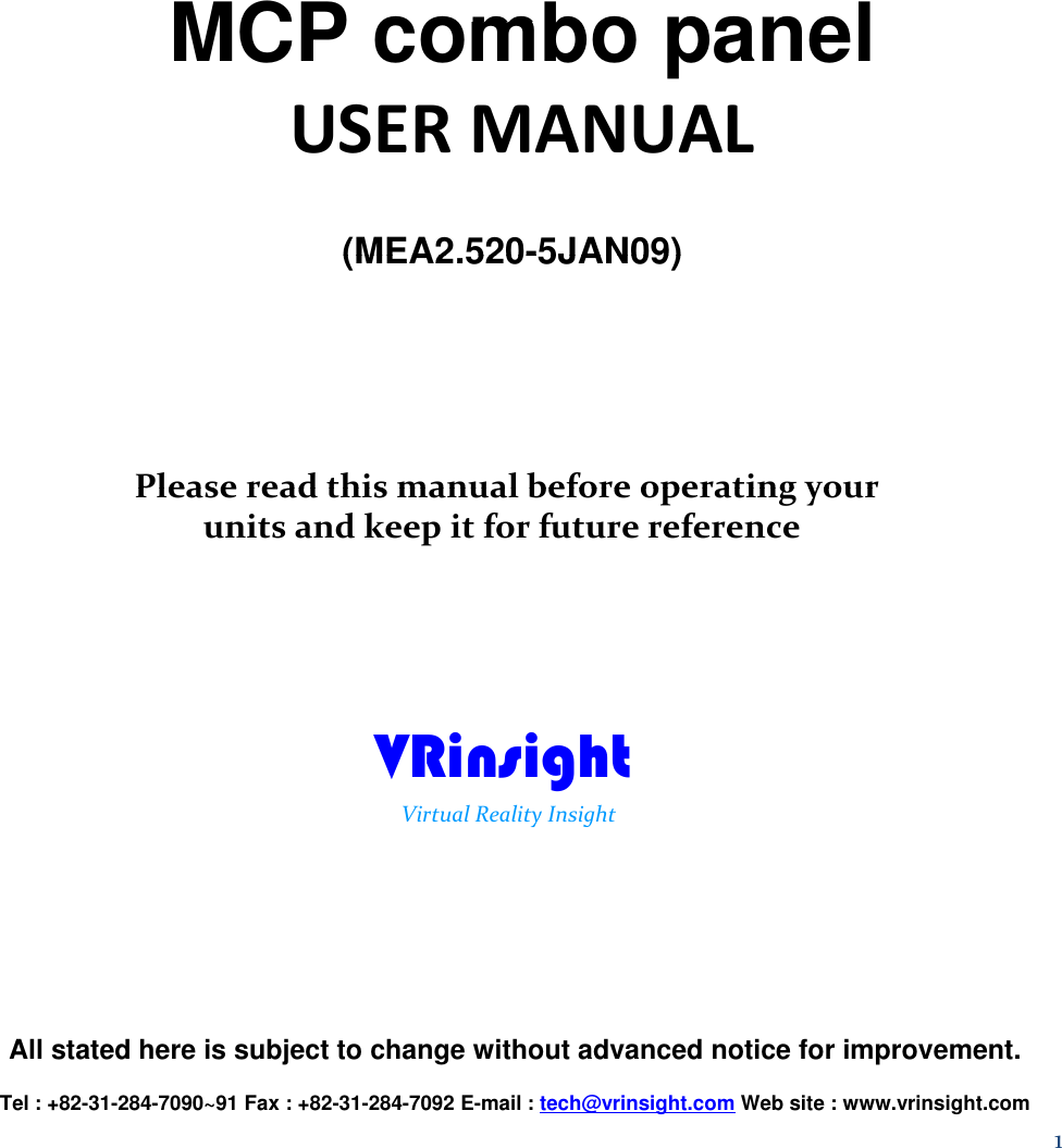 Microsoft Manual MCP Combo Panel(MEA2.520 5JAN09) [호환 모드]