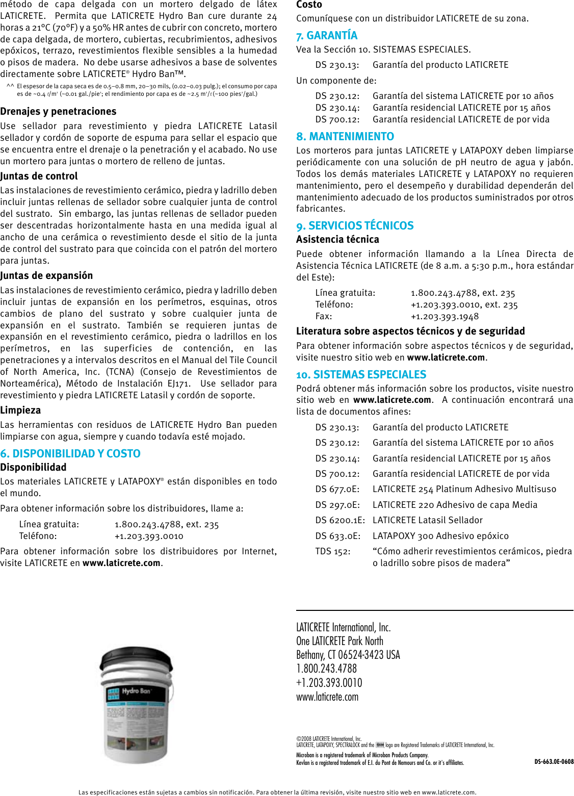 Membrana impermeabilizante laticrete hydroban ficha tecnica 1
