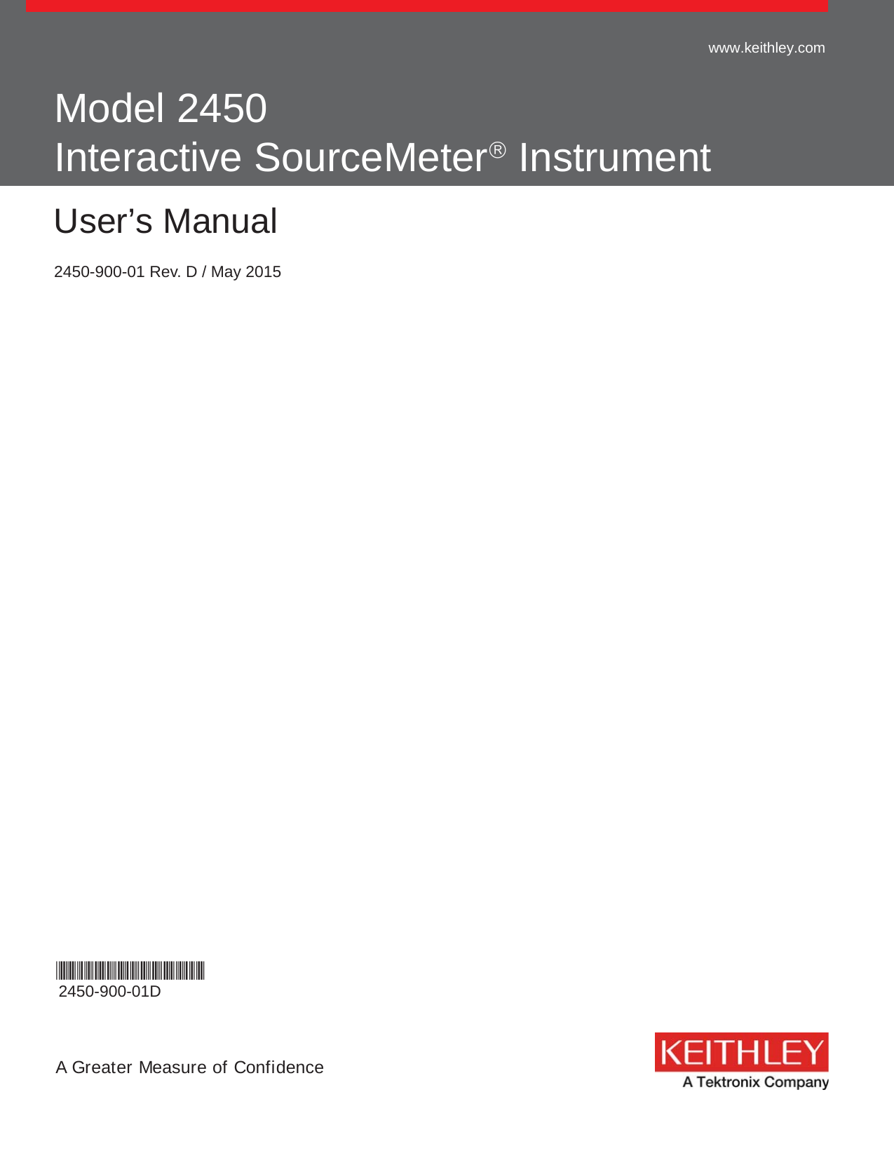 2450 Interactive SourceMeter® Instrument User's Manual Source Meter User