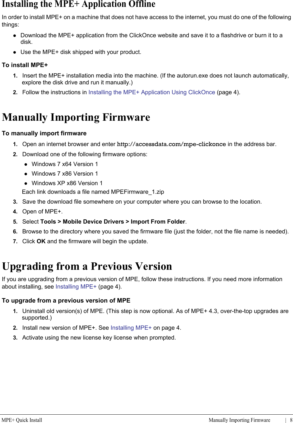MPE 4.6.0 Quick Install