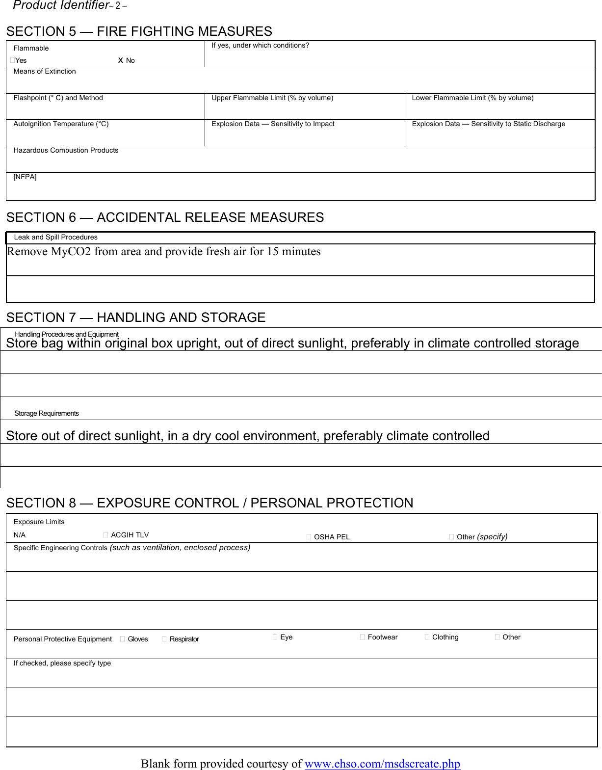 MyCO2 MSDS My CO2 Mushroom Bag