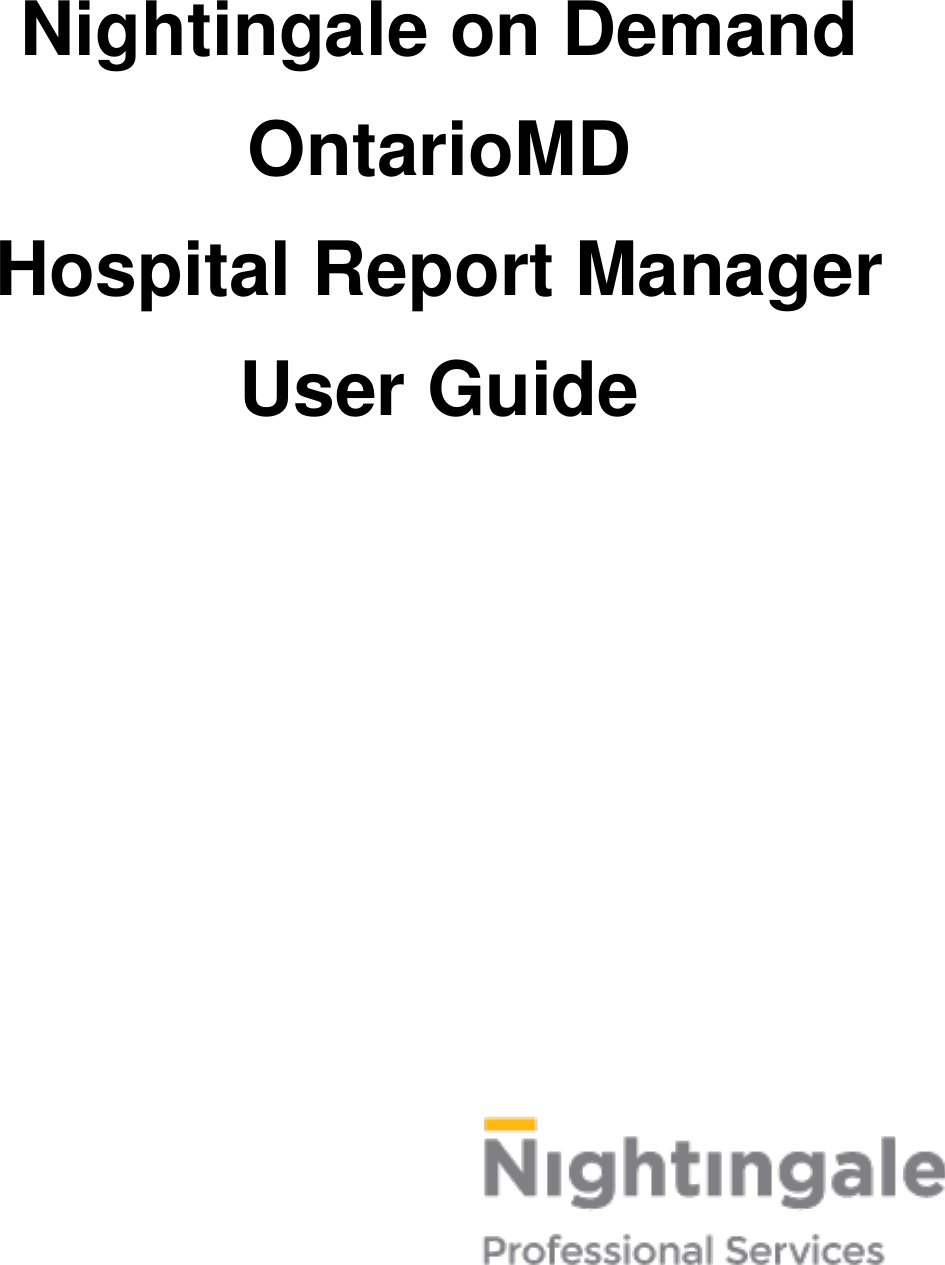 Nightingale OMD HRM Training Manual 20140127