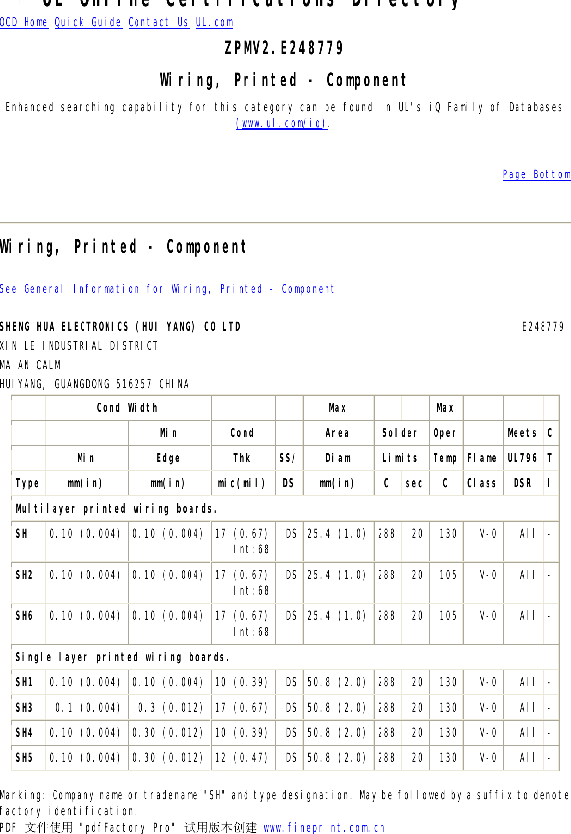 胜华胜宏黄卡E248779 PCB UL 248779