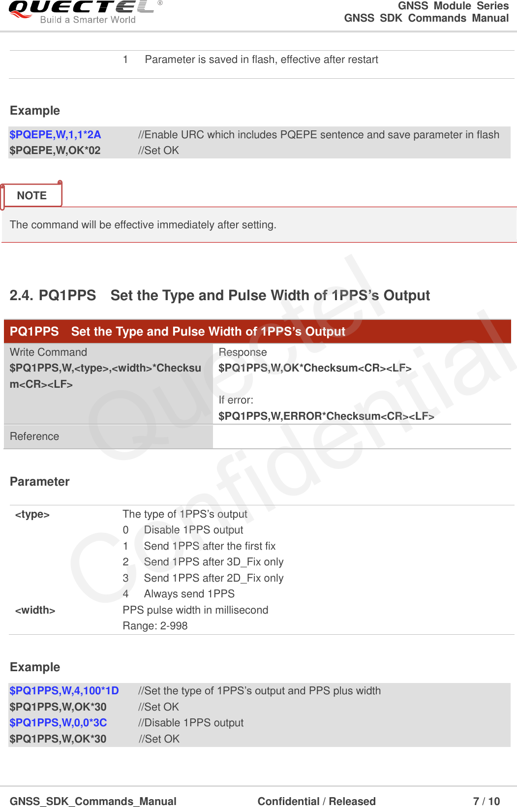 Quectel GNSS SDK Commands Manual V1.1