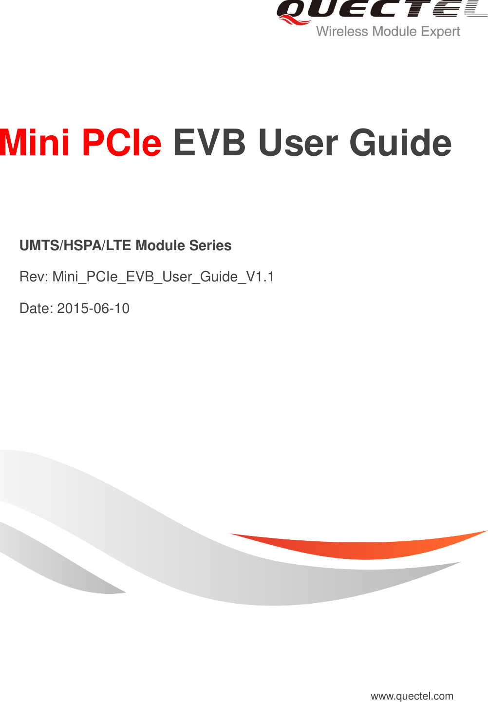 Quectel Mini PCIe EVB User Guide V1.1