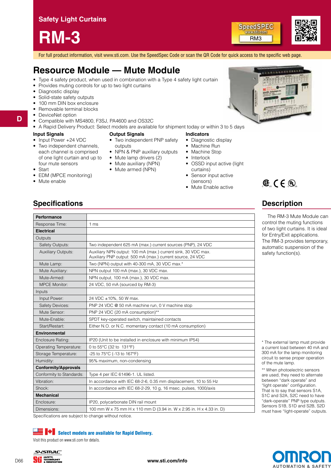 Omron STI RM 3 Resource Module