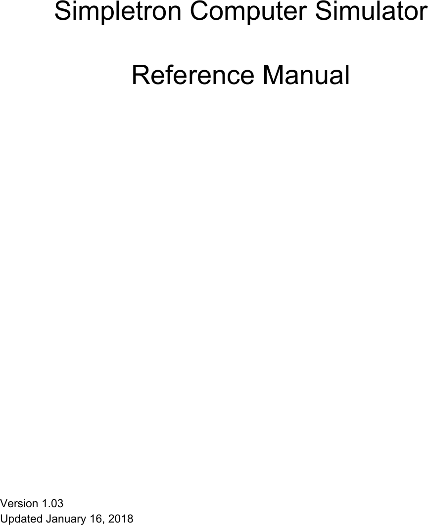 Simpletron Simulator Manual