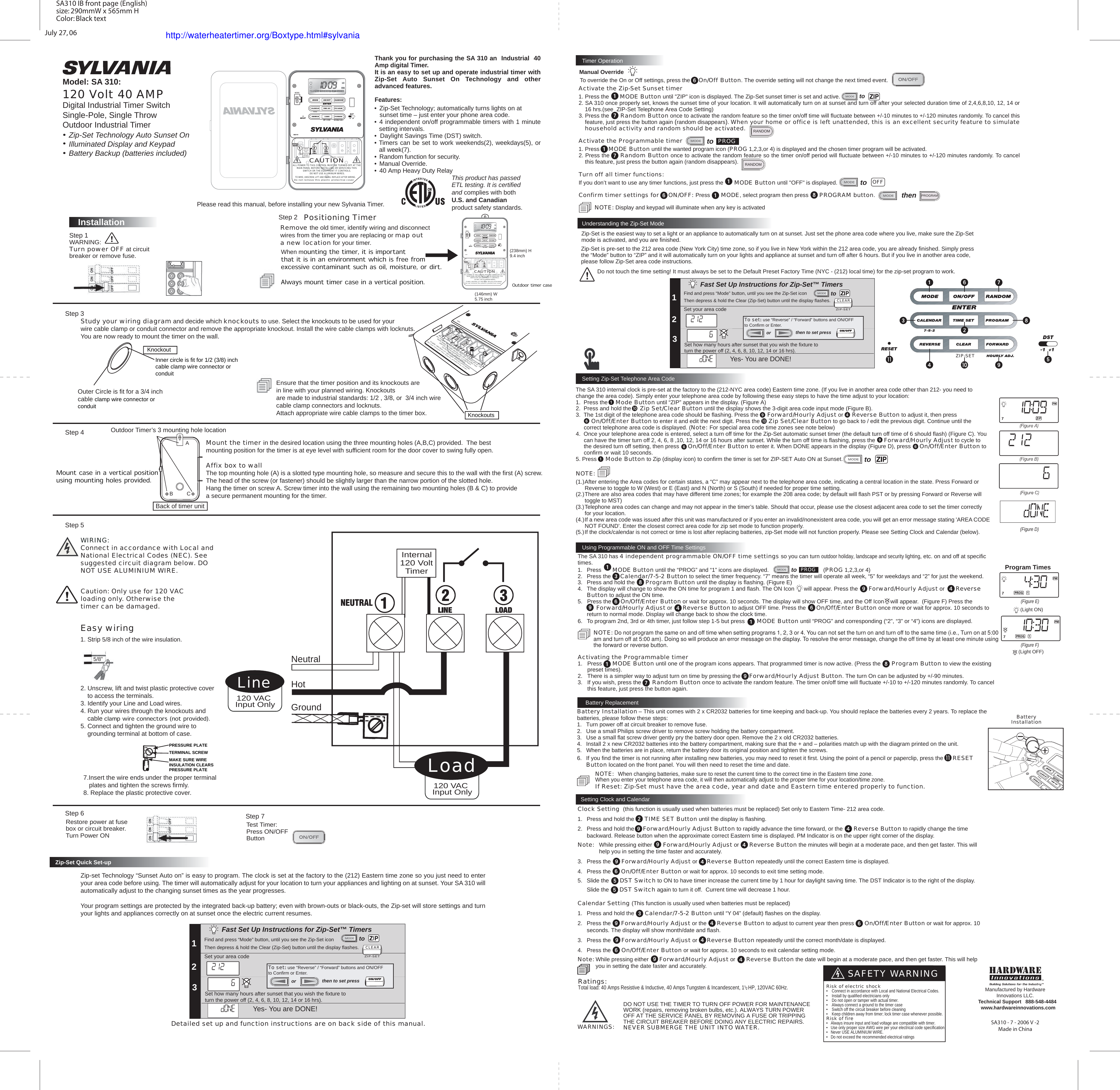 Sylvania SA310 40A 1.. 120