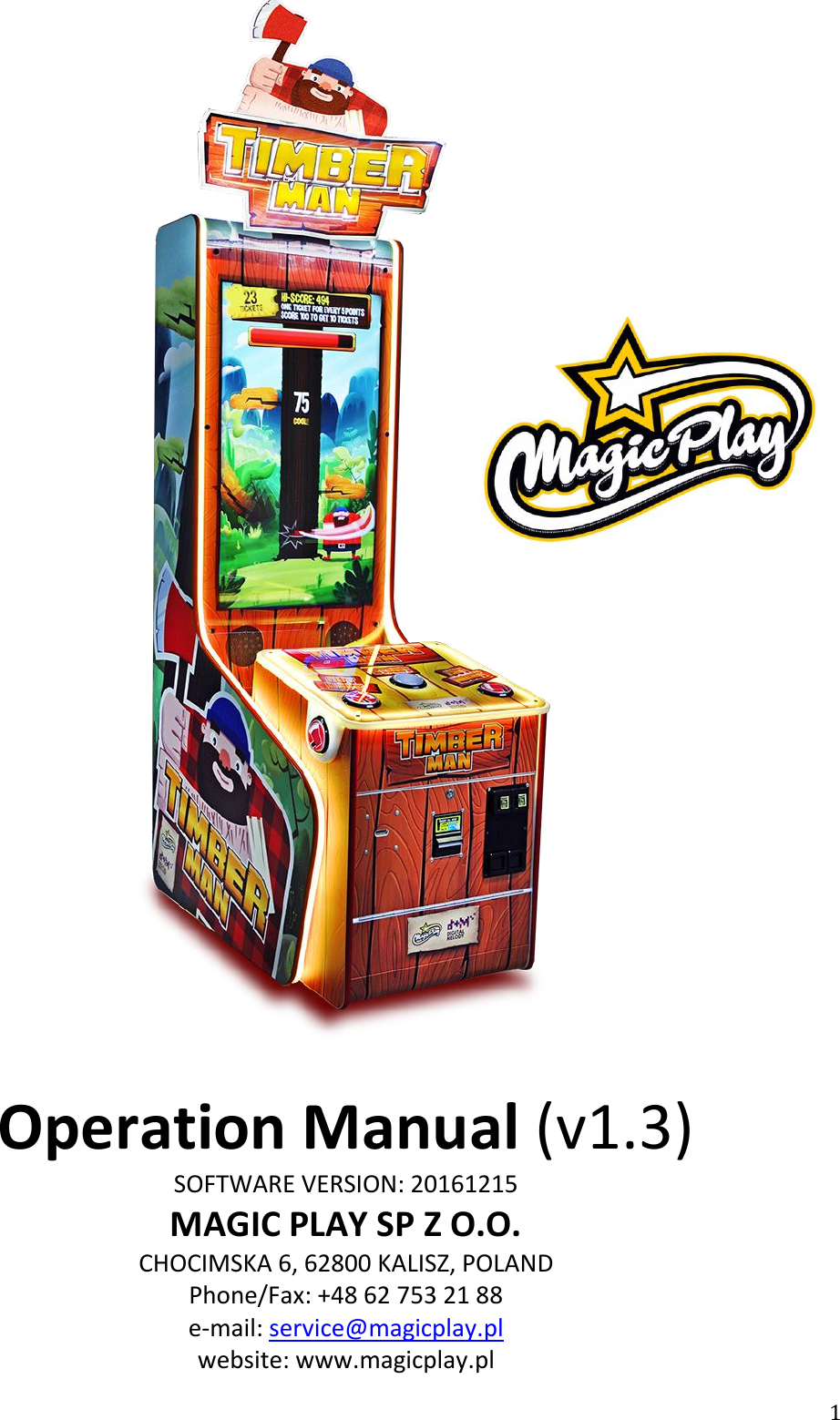 Timberman_Arcade_Service Manual_1.3_Magic_Play Timberman Arcade Service ...