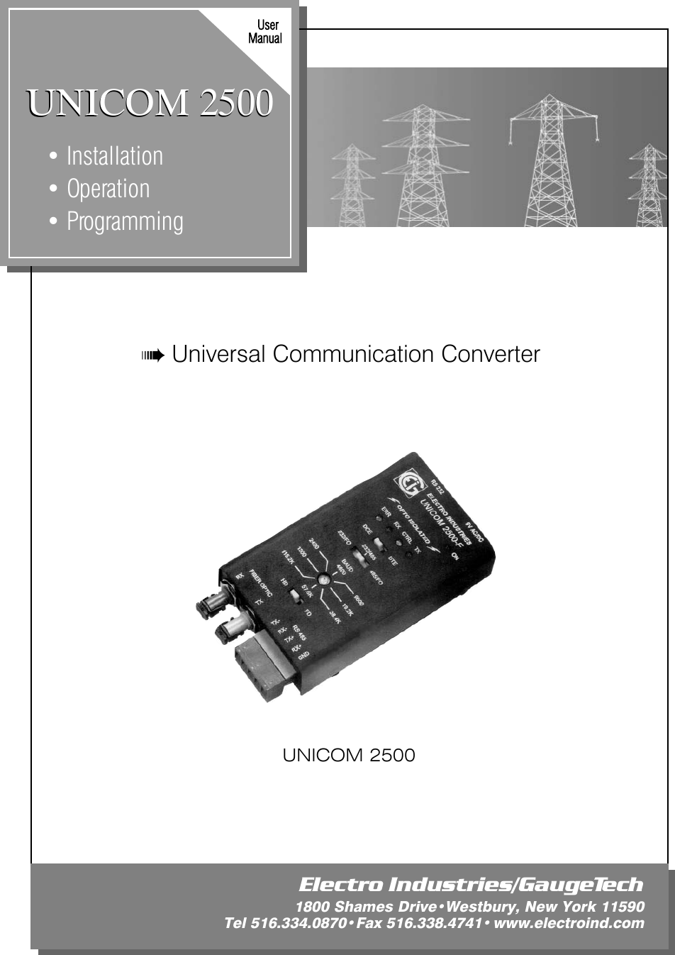 Unicom 2500 User Manual V.1.03 Communication Converter RS485 To RS232 ...