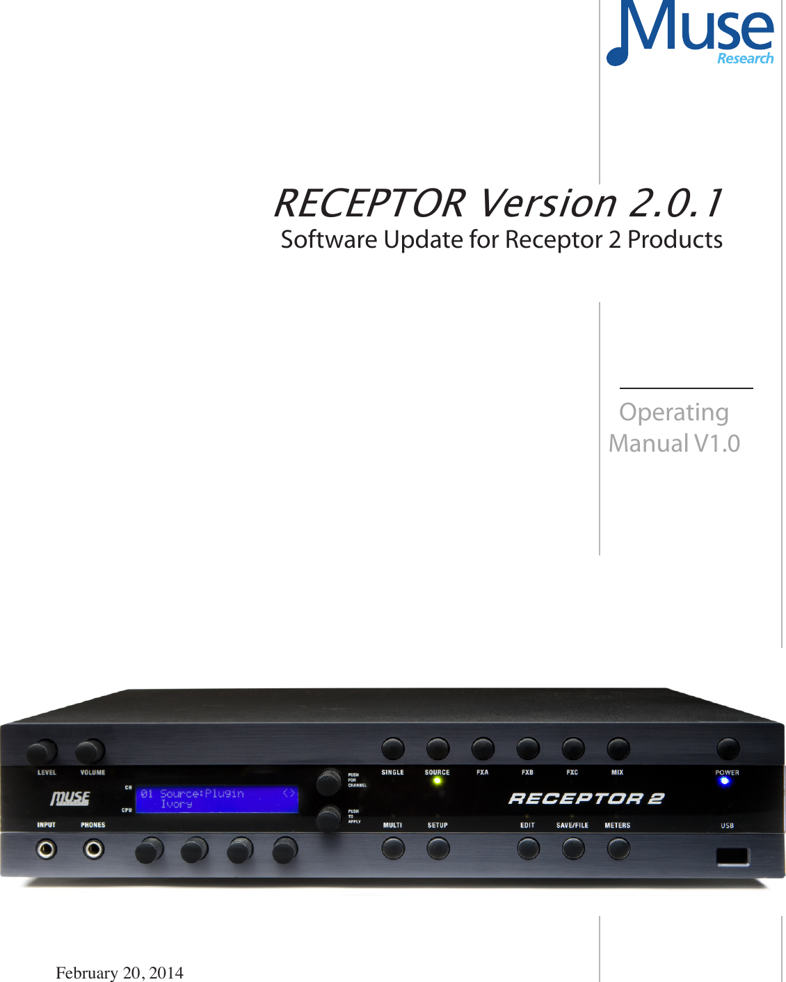 Muse Research Receptor 2+ Software Update Manual V2.0.1