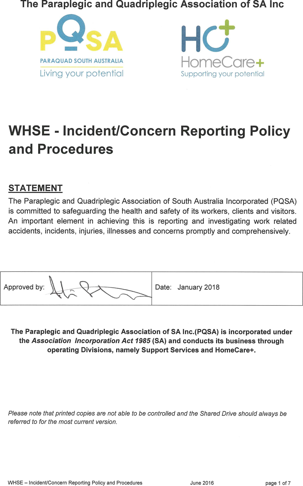 WHSE Incident Concern Reporting Policy and Procedures1