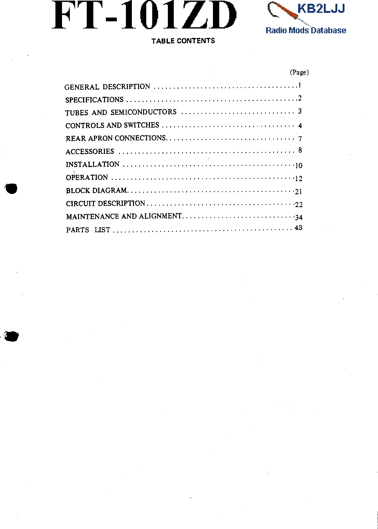 YAESU FT 101ZD User Manual YAESU FT 101ZD User Manual