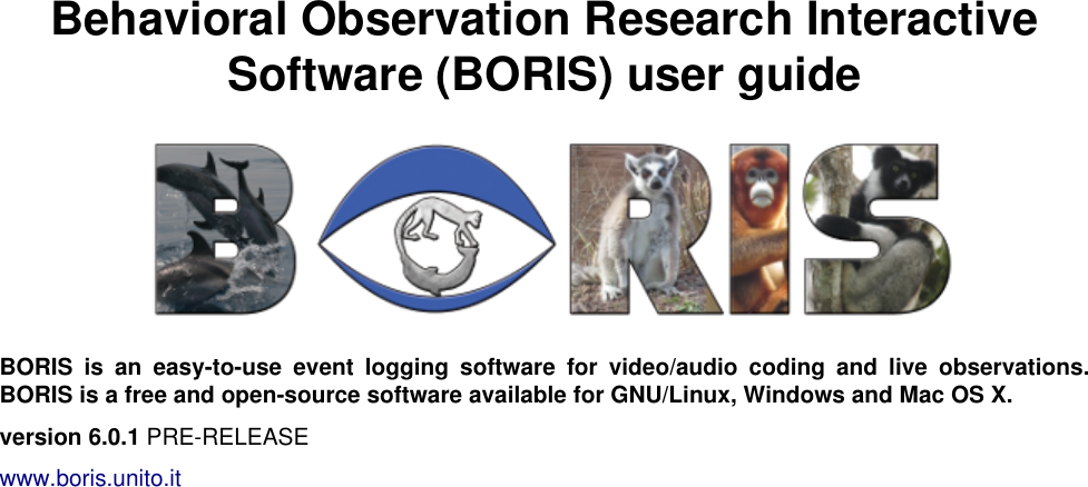 Behavioral Observation Research Interactive Software (BORIS) User Guide ...