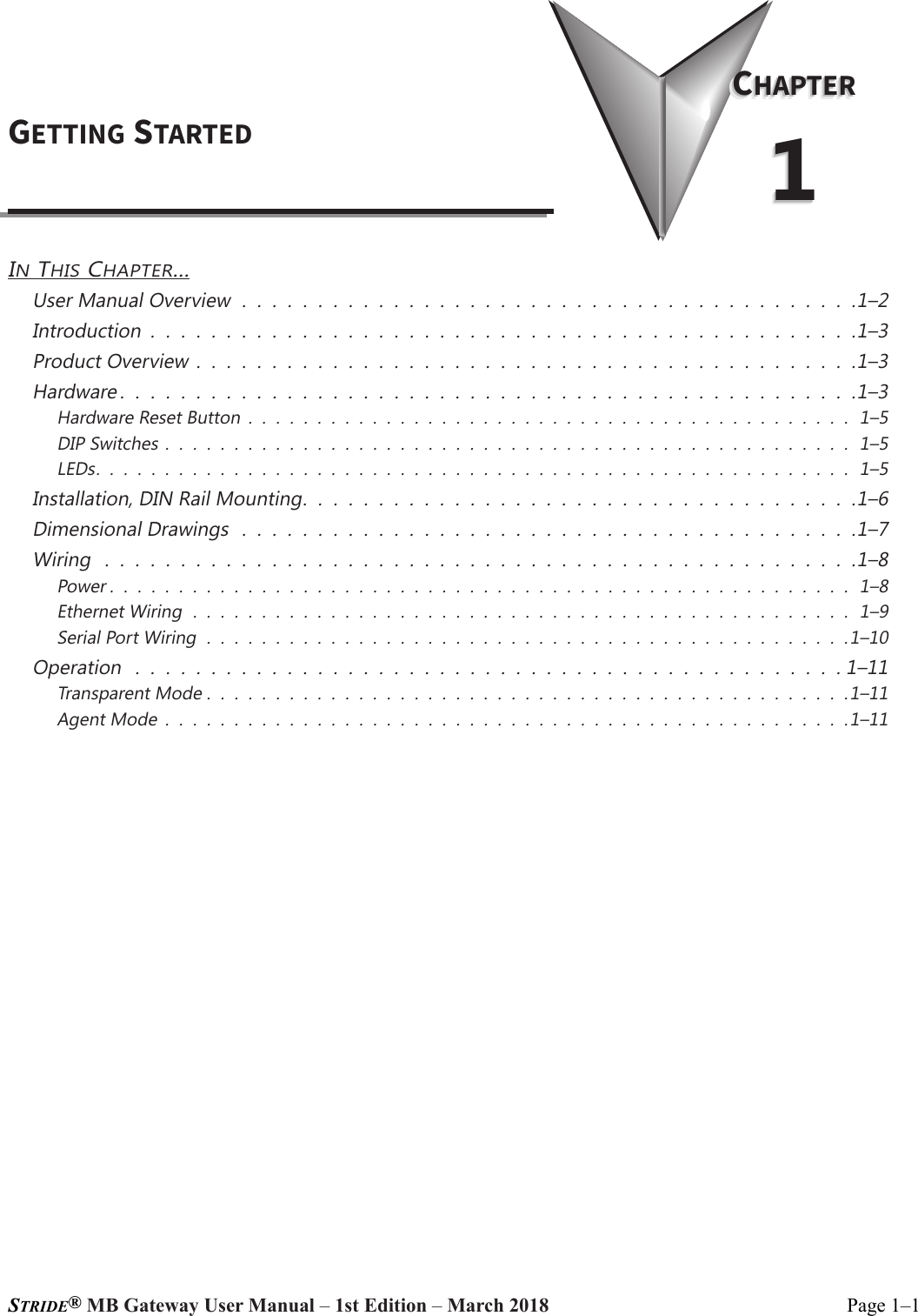 STRIDE Modbus Gateway Chapter 1 Ch1