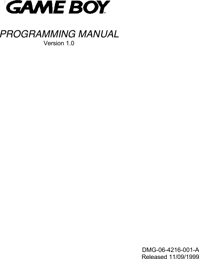 Gb programming manual