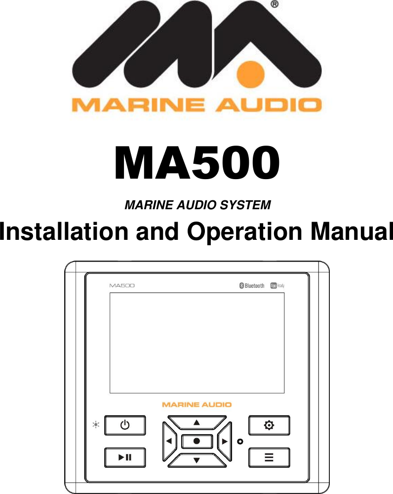 MA500 User Manual Owners