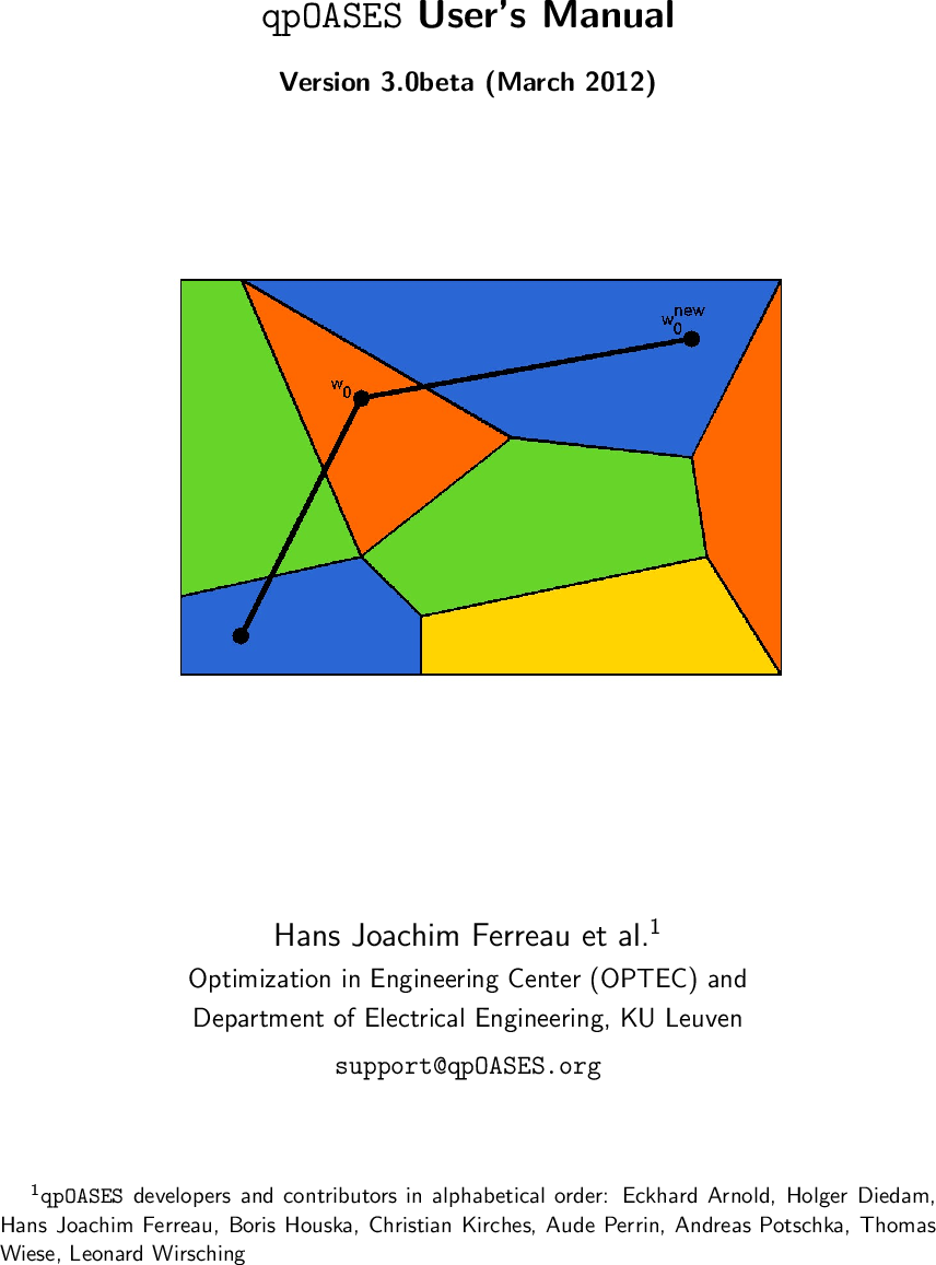 QpOASES User's Manual