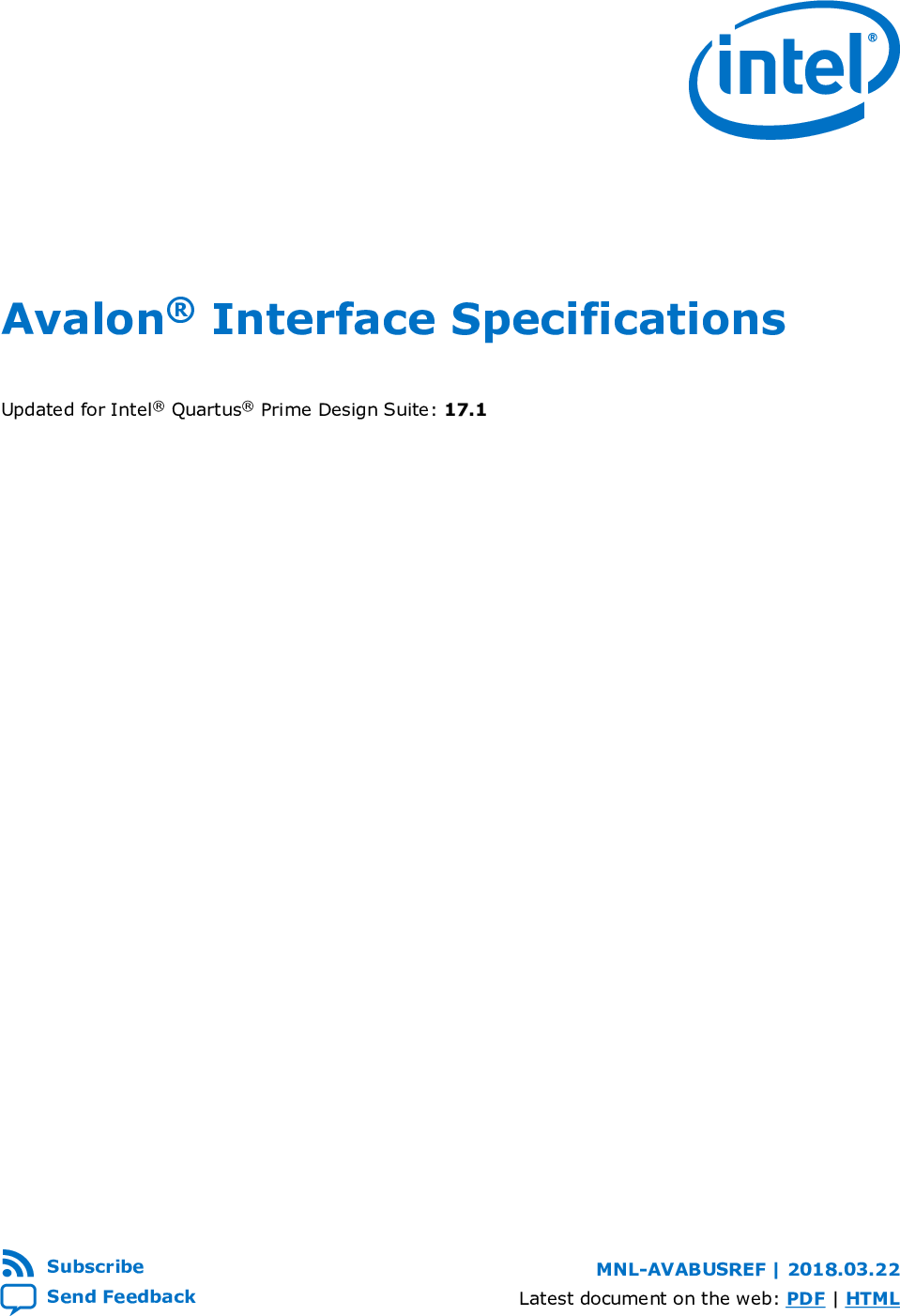 Avalon® Interface Specifications Manual Avalon Spec