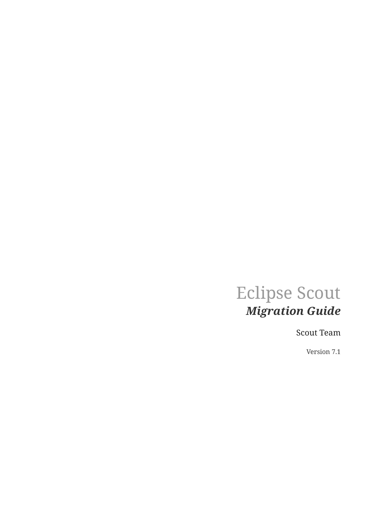 Eclipse Scout: Migration Guide