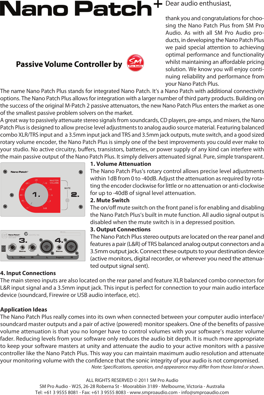 Nanopatchplus_manu_NEW SM Pro Audio Nano Patch Plus Operating Manual (German) Nanopatchplus ...