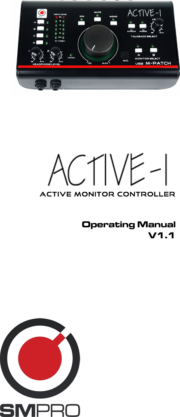 SMPRO ACTIVE 1 Manual SM Pro Audio Operating