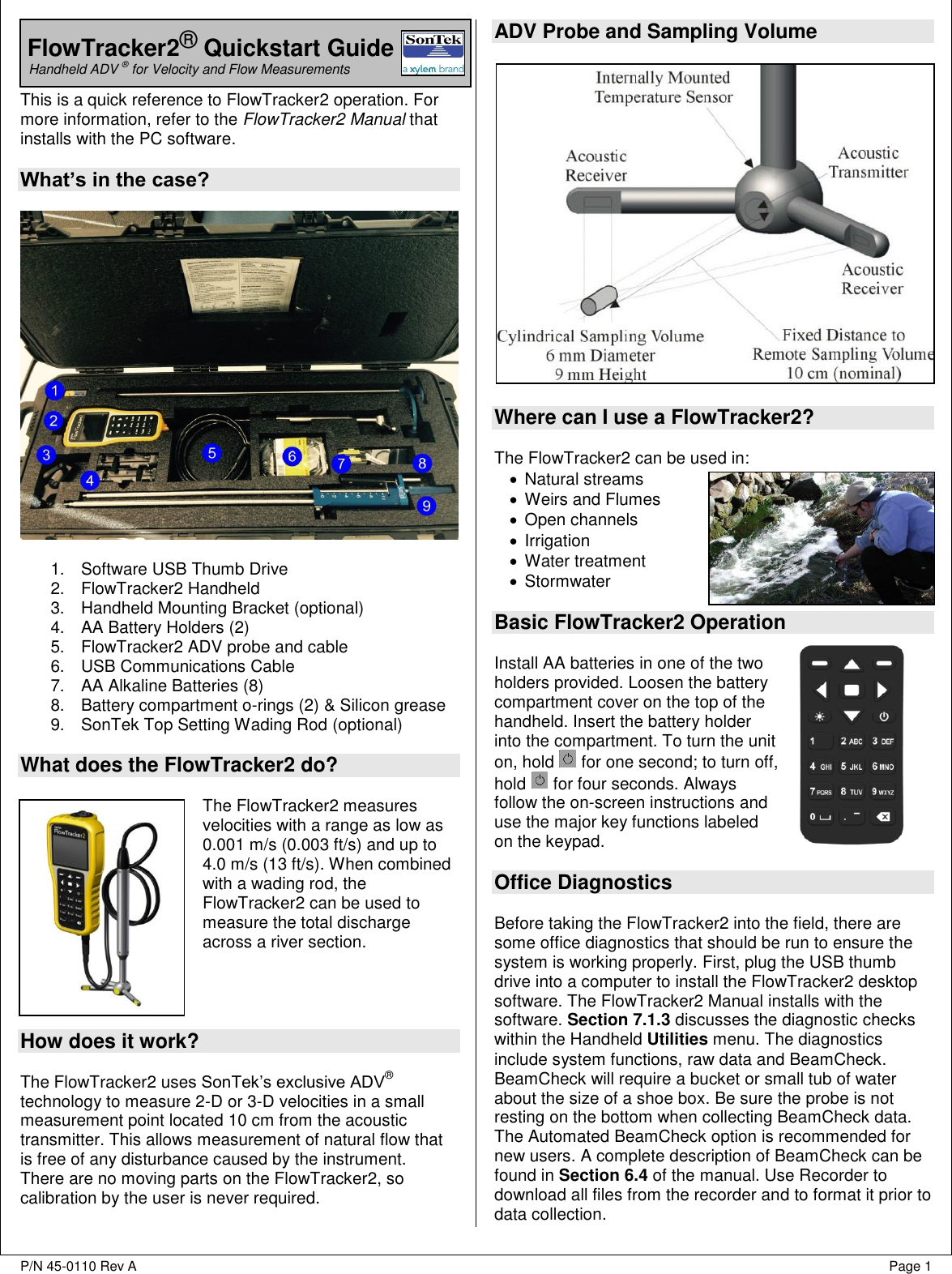 SonTek FlowTracker2 Quickstart Guide (English)