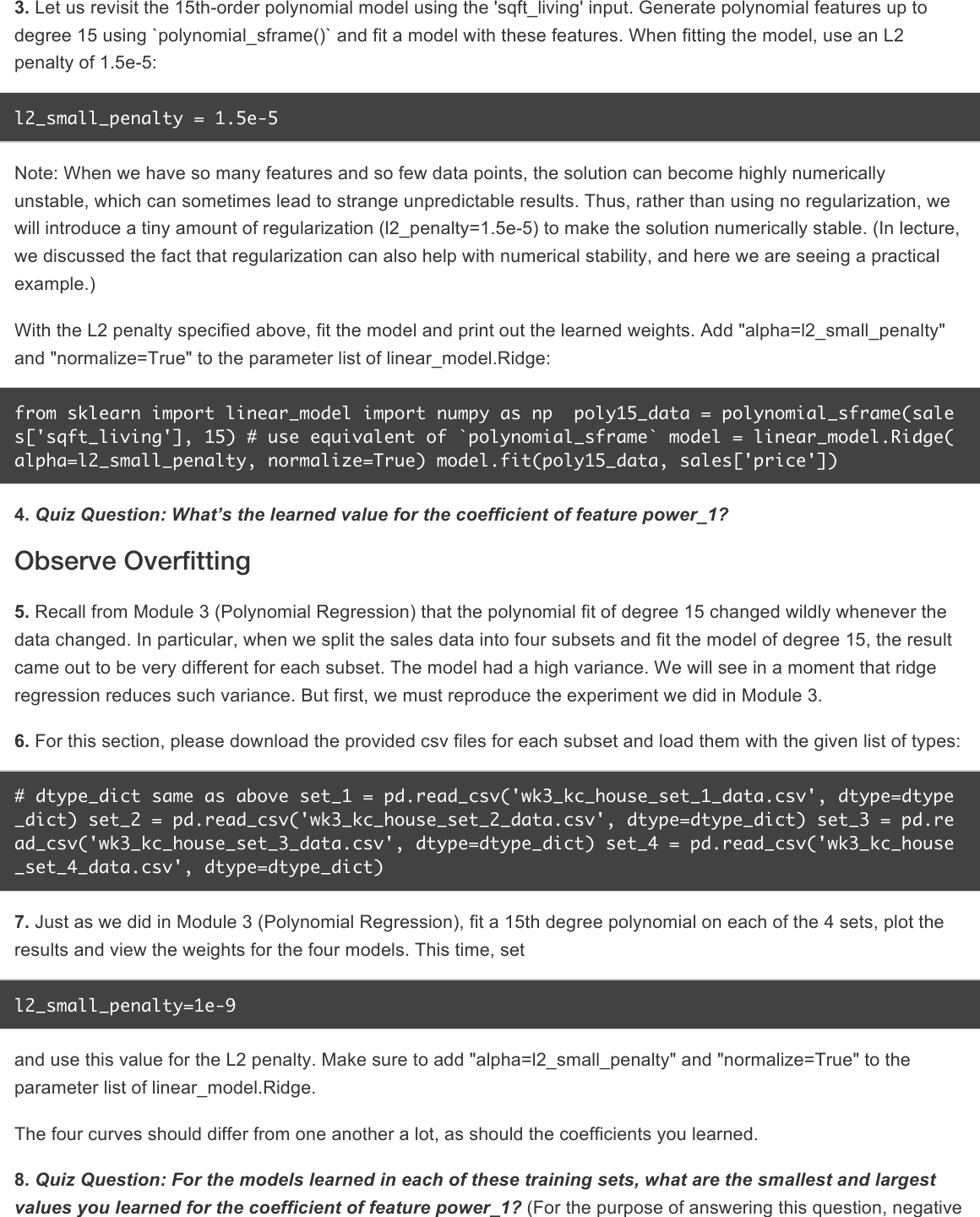 Week 04 ridge regression assignment 01 instructions