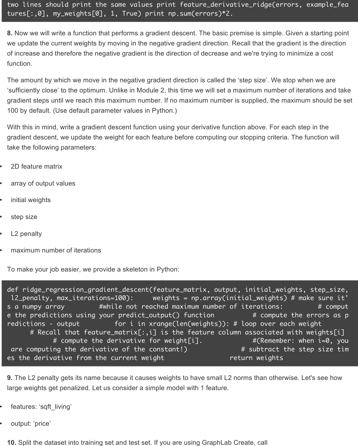 Week 04 Ridge Regression Assignment 02 Instructions