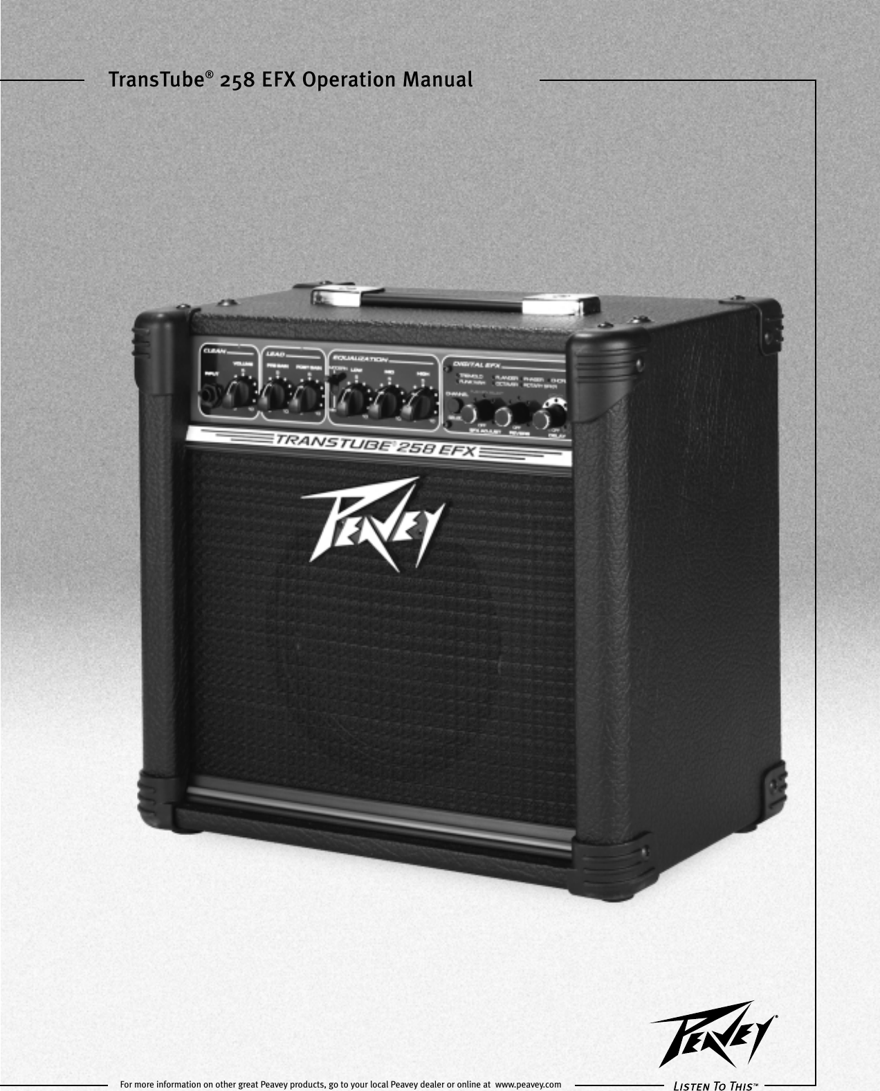 Peavey 258 Efx Users Manual Transtube Om