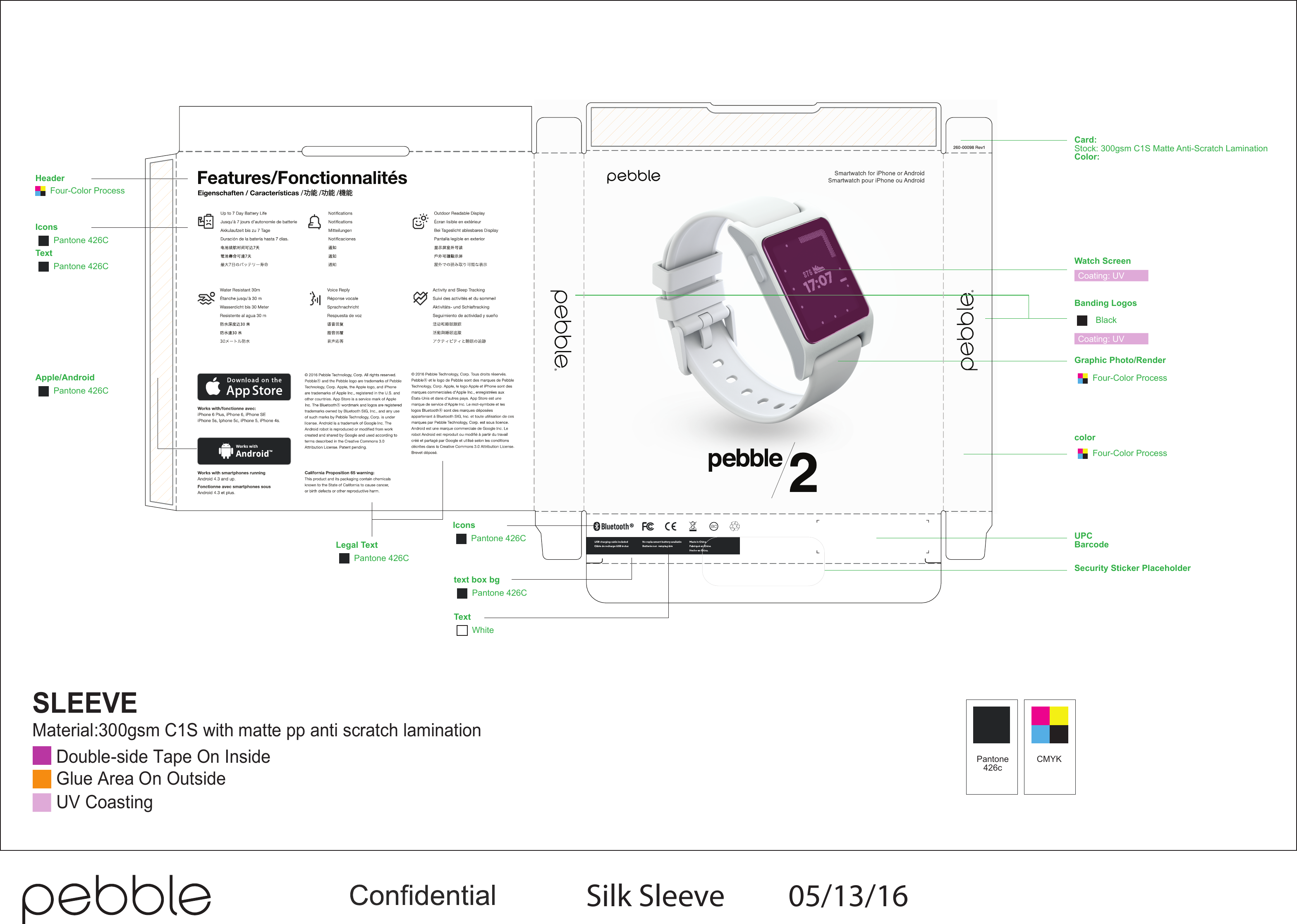Pebble Technology 1001 Smartwatch User Manual 260 00098 GRAPHICS O Rev1