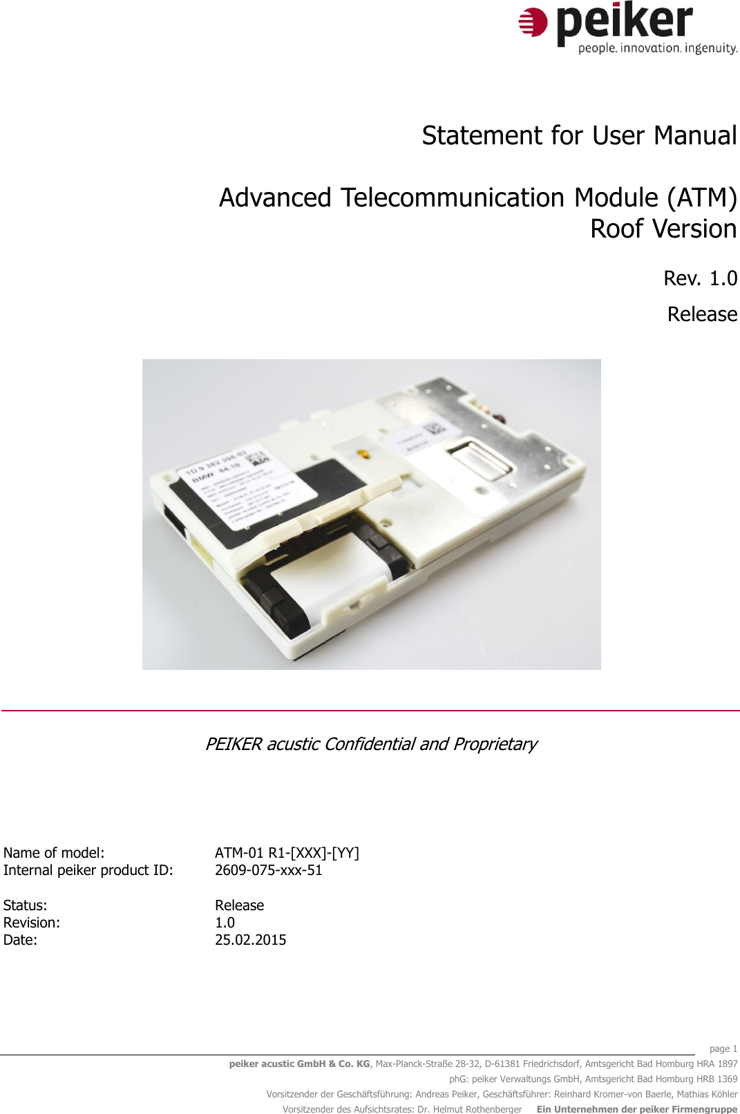 Peiker acustic ATM-R-522 Advanced Telecommunication Module (ATM ...