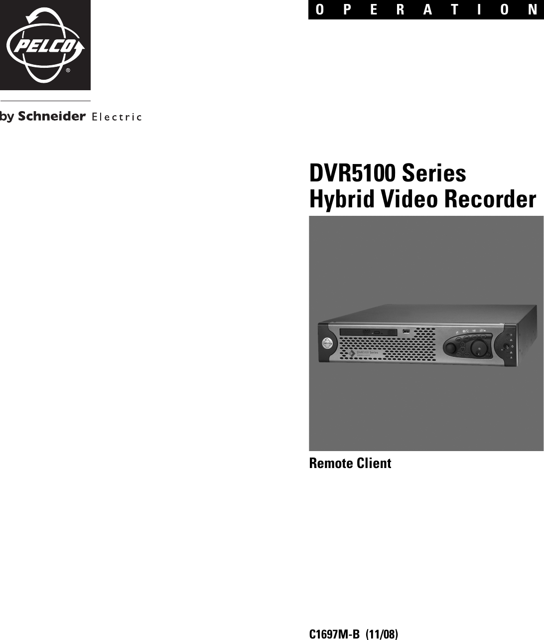 Pelco Dvr Series Hybrid Video Recorder Dvr5100 Users Manual Pelco ...