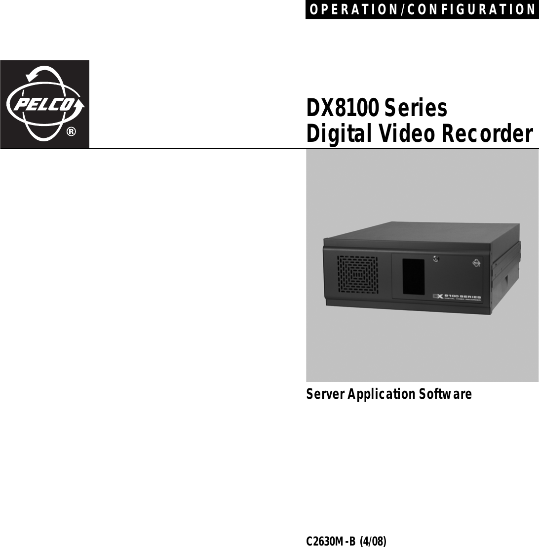 Pelco Dx8100 Series Digital Video Recorder Users Manual Pelco_DX8100 ...