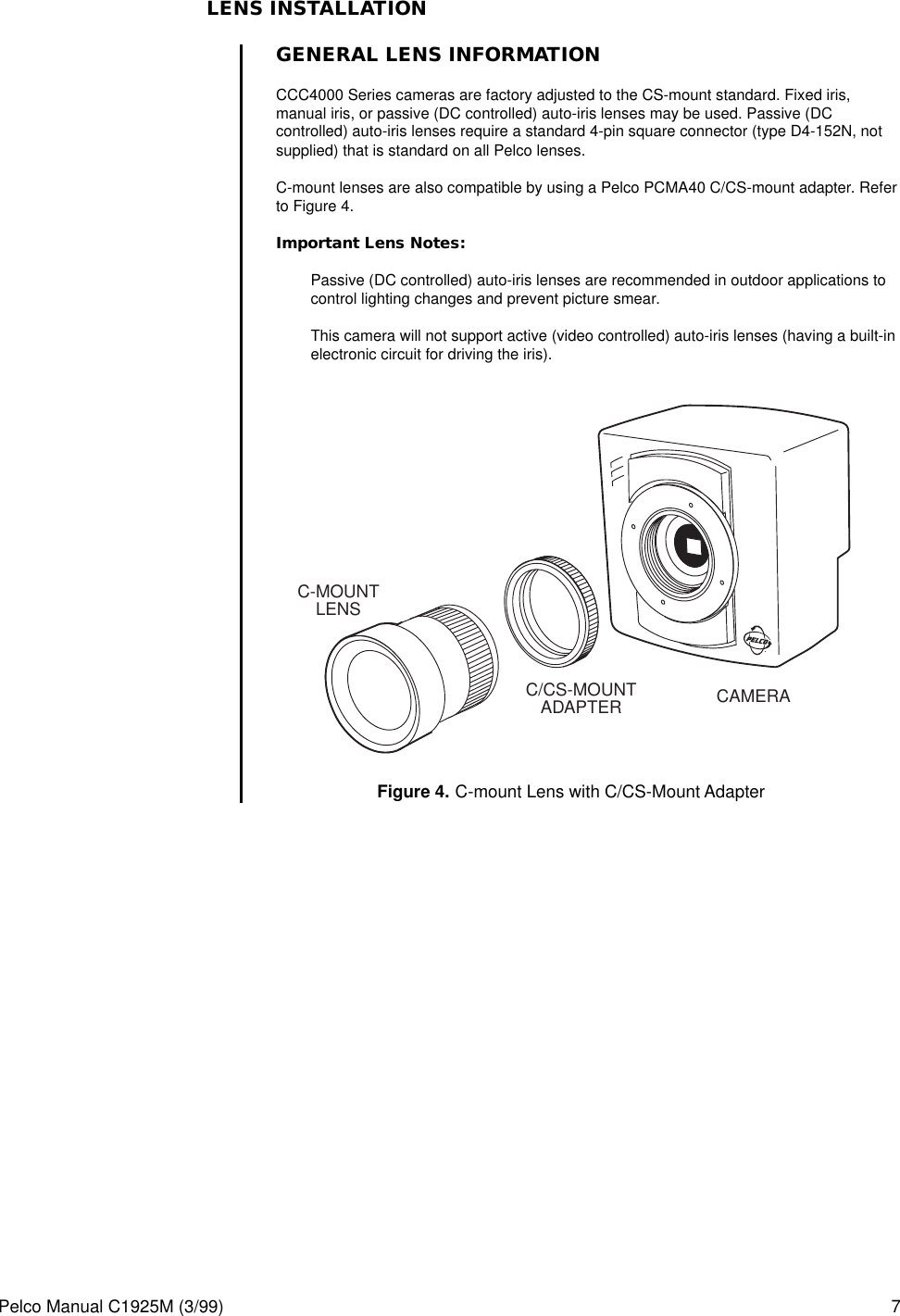 Pelco Ccd Color Camera Ccc4000 Users Manual Series Camera_manual