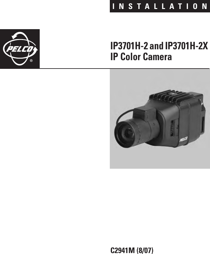 Pelco Security Camera C2941M Users Manual IP3701H 2 And 2X Installation ...