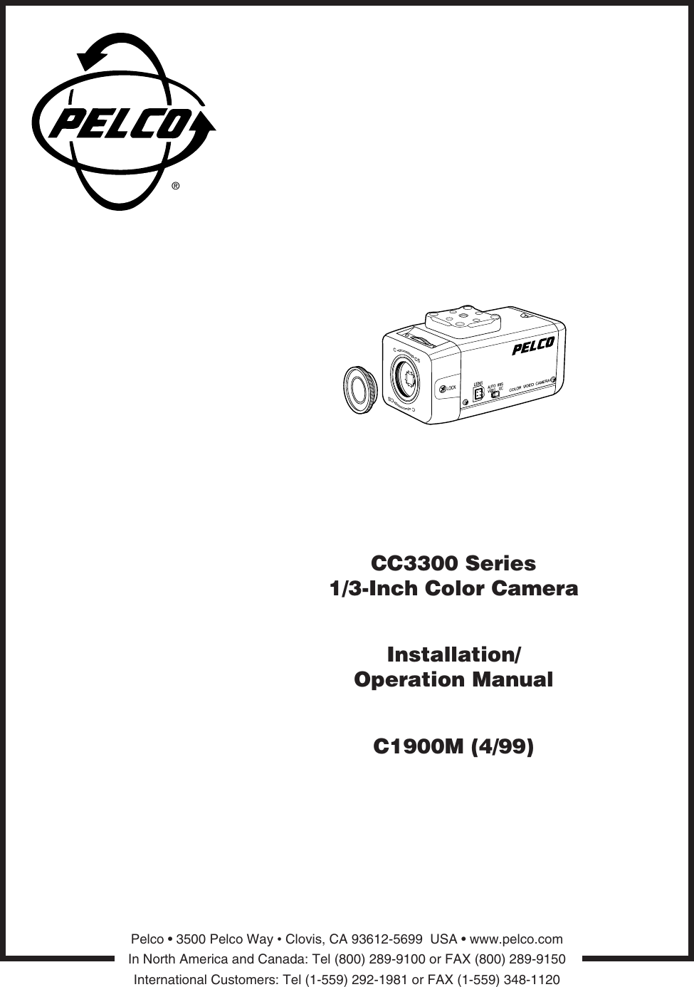 Pelco Security Camera Cc3300 2X Users Manual Series Color Camera_manual