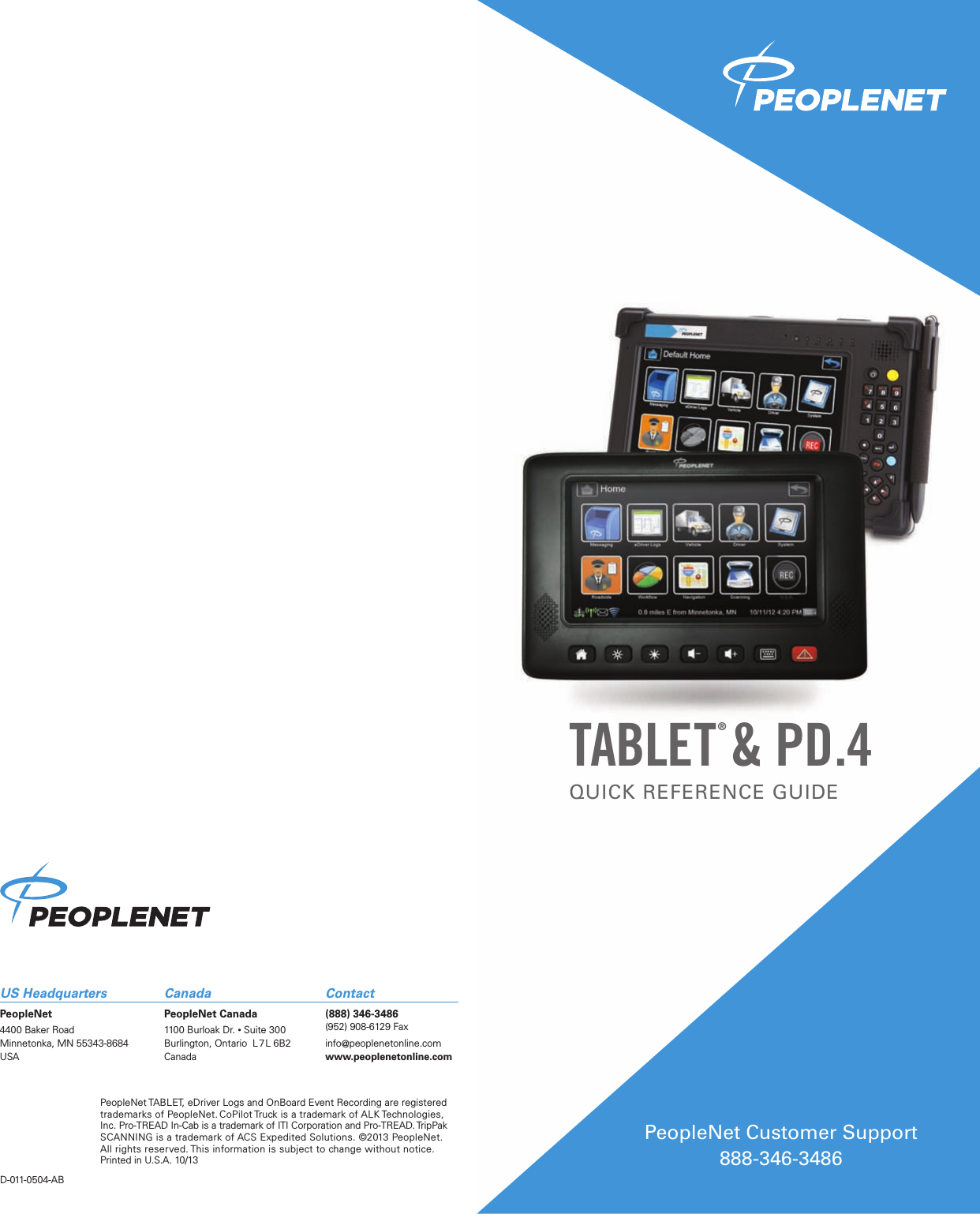 PeopleNet Communications PD4 Tablet User Manual