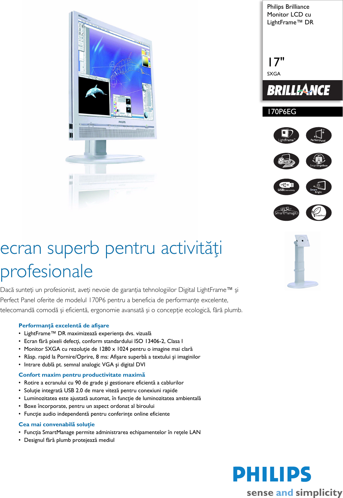 Philips 170P6EG/00 Monitor LCD Cu LightFrame™ DR Light Frameâ ¢ 170p6eg ...