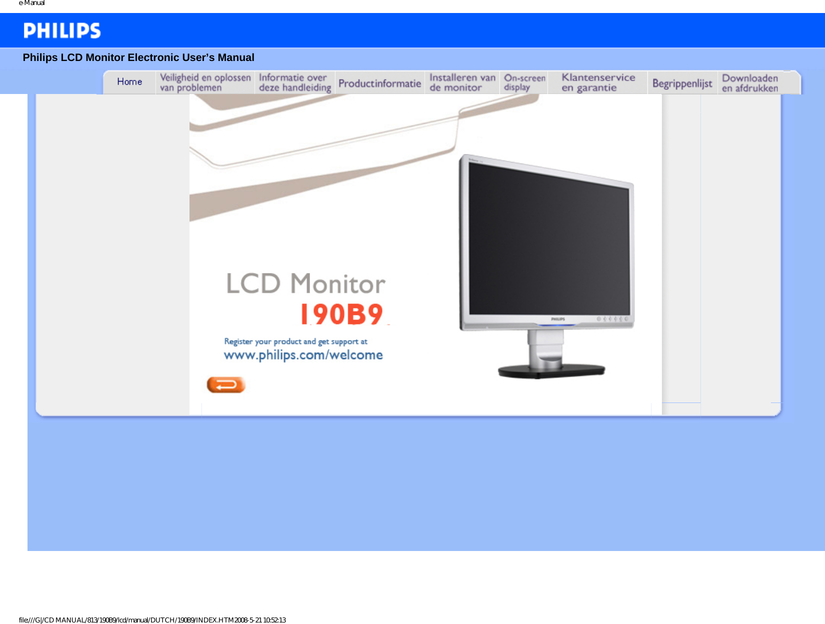 Philips E Manual User 190b9cb 27 Dfu Nld
