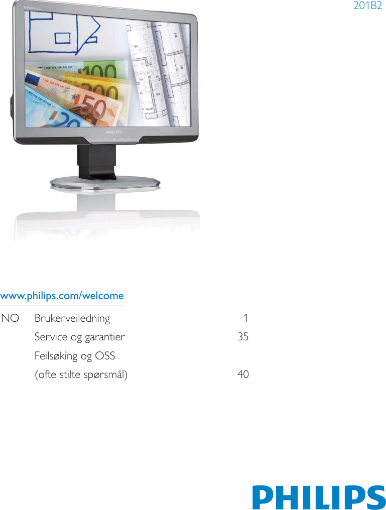 Philips 201BL2CB/00 PHILIPS_201BL2_V2 EDFU_Norwegian_20110215 User Manual Brukerveiledning ...