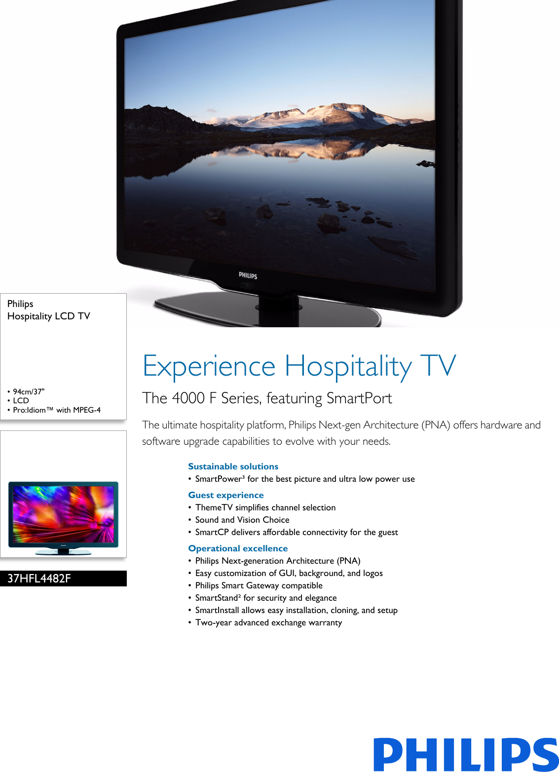Philips 37HFL4482F/F7 Hospitality LCD TV 37hfl4482f F7 Pss Aenca