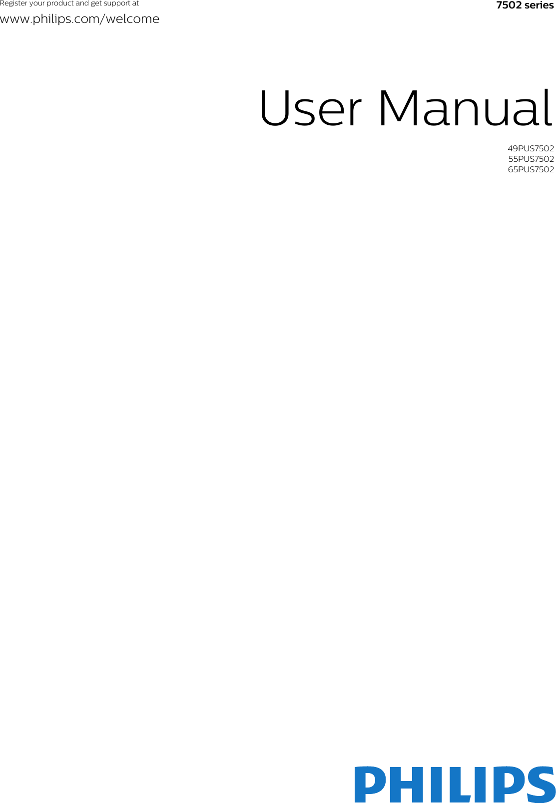Philips User Manual 49pus7502 05 Dfu Eng