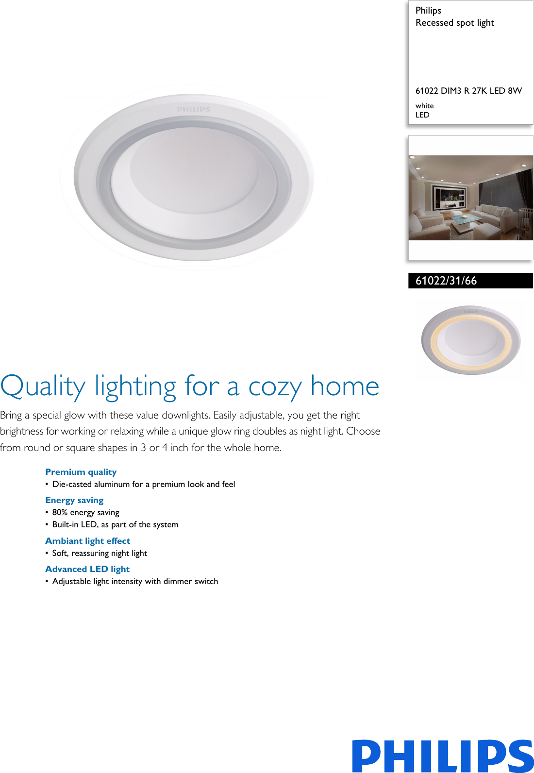 Philips 610223166 Recessed Spot Light Leaflet Pss