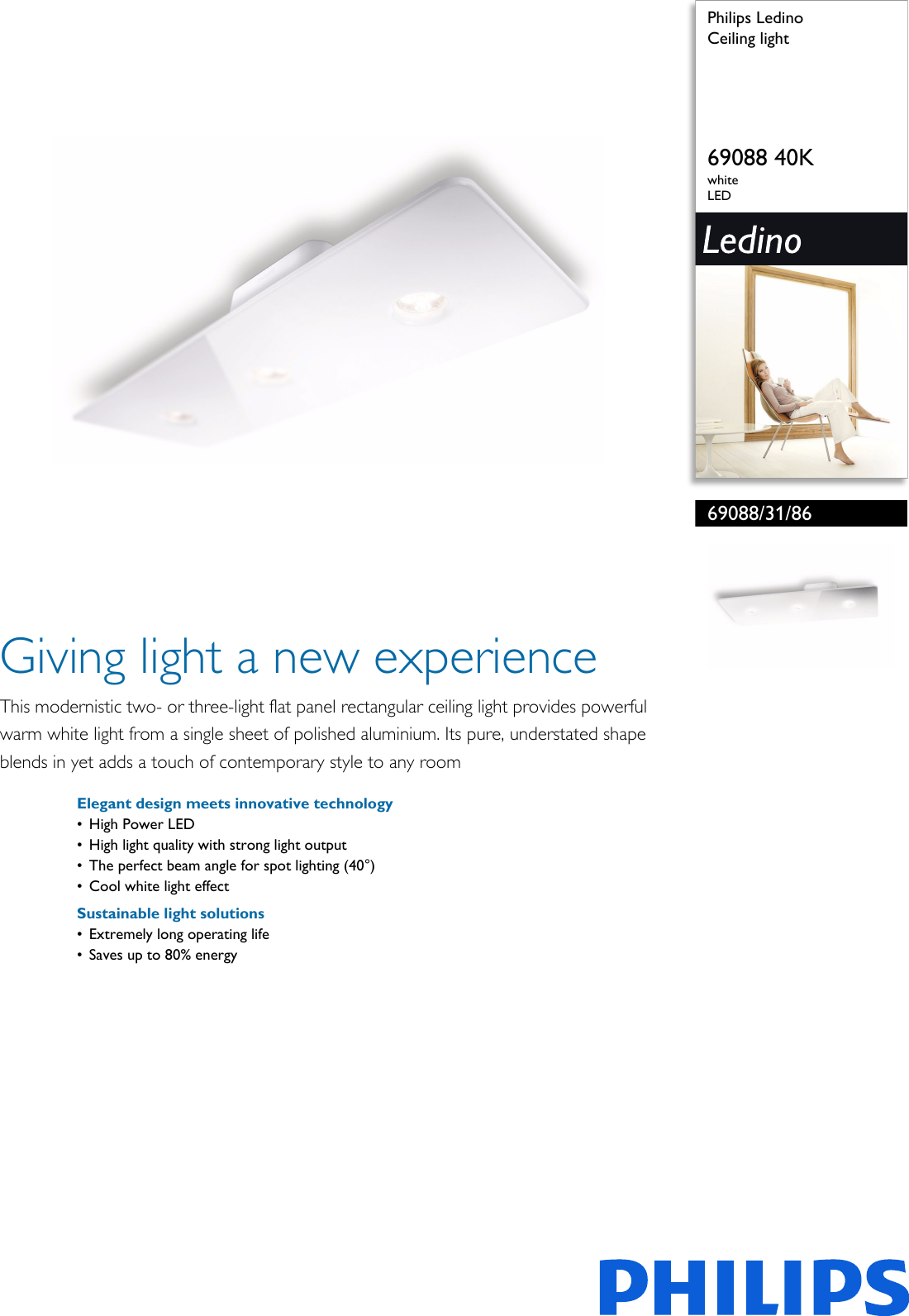 Philips 69088/31/86 690883186 Ceiling Light User Manual Leaflet Pss Aenin