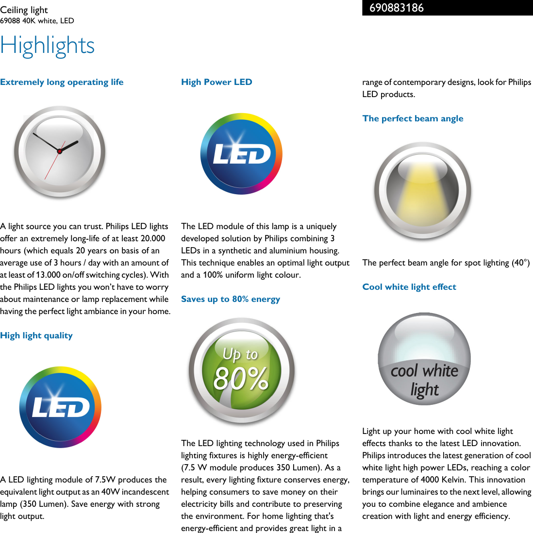 Philips 69088/31/86 690883186 Ceiling Light User Manual Leaflet Pss Aenin