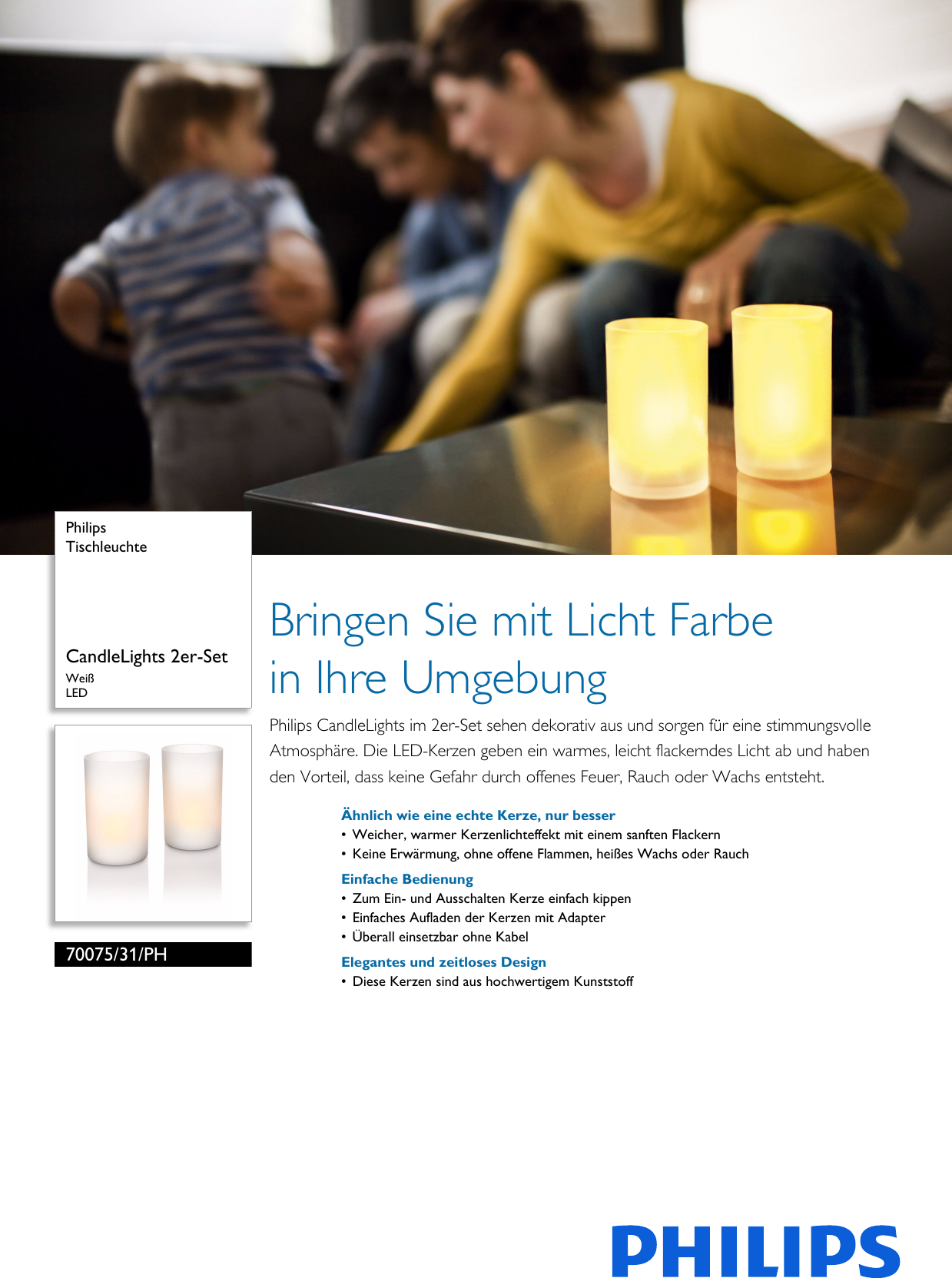 Philips 70075/31/PH 7007531PH Tischleuchte User Manual Datenblatt Pss Deuat