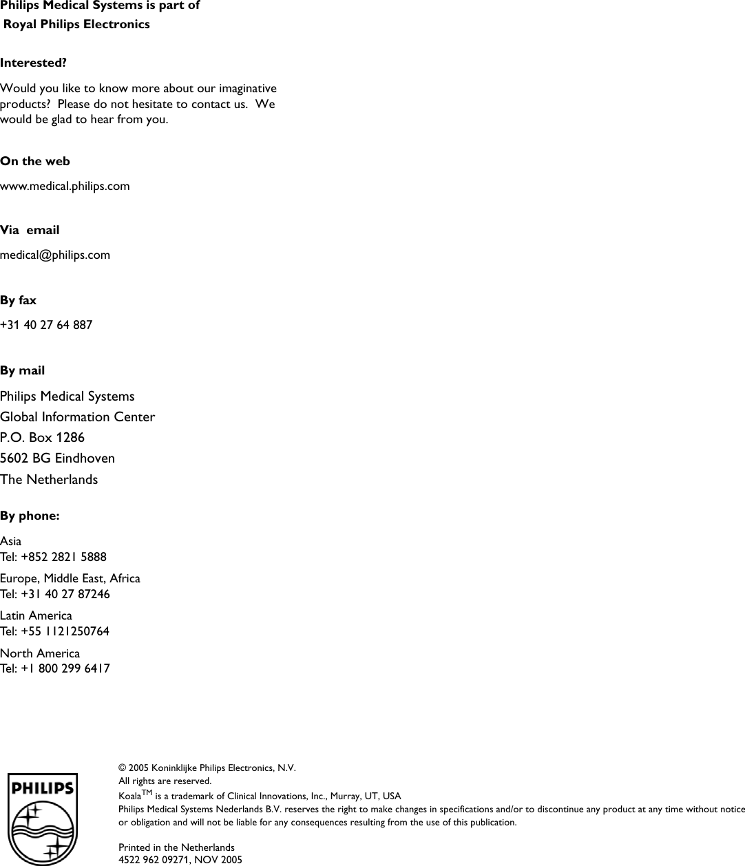 Philips 989803143931 4522 962 09271_IUP User Manual Product Brochure ...