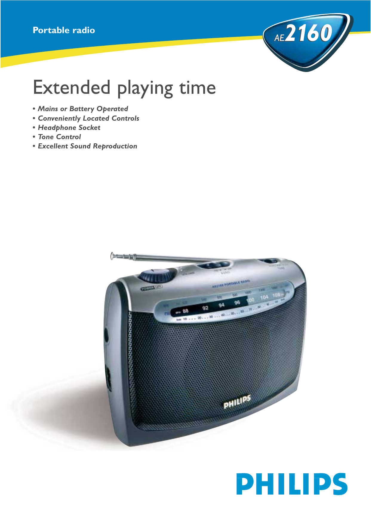 Philips AE2160/04 User Manual Leaflet Ae2160 04 Pss Enggb