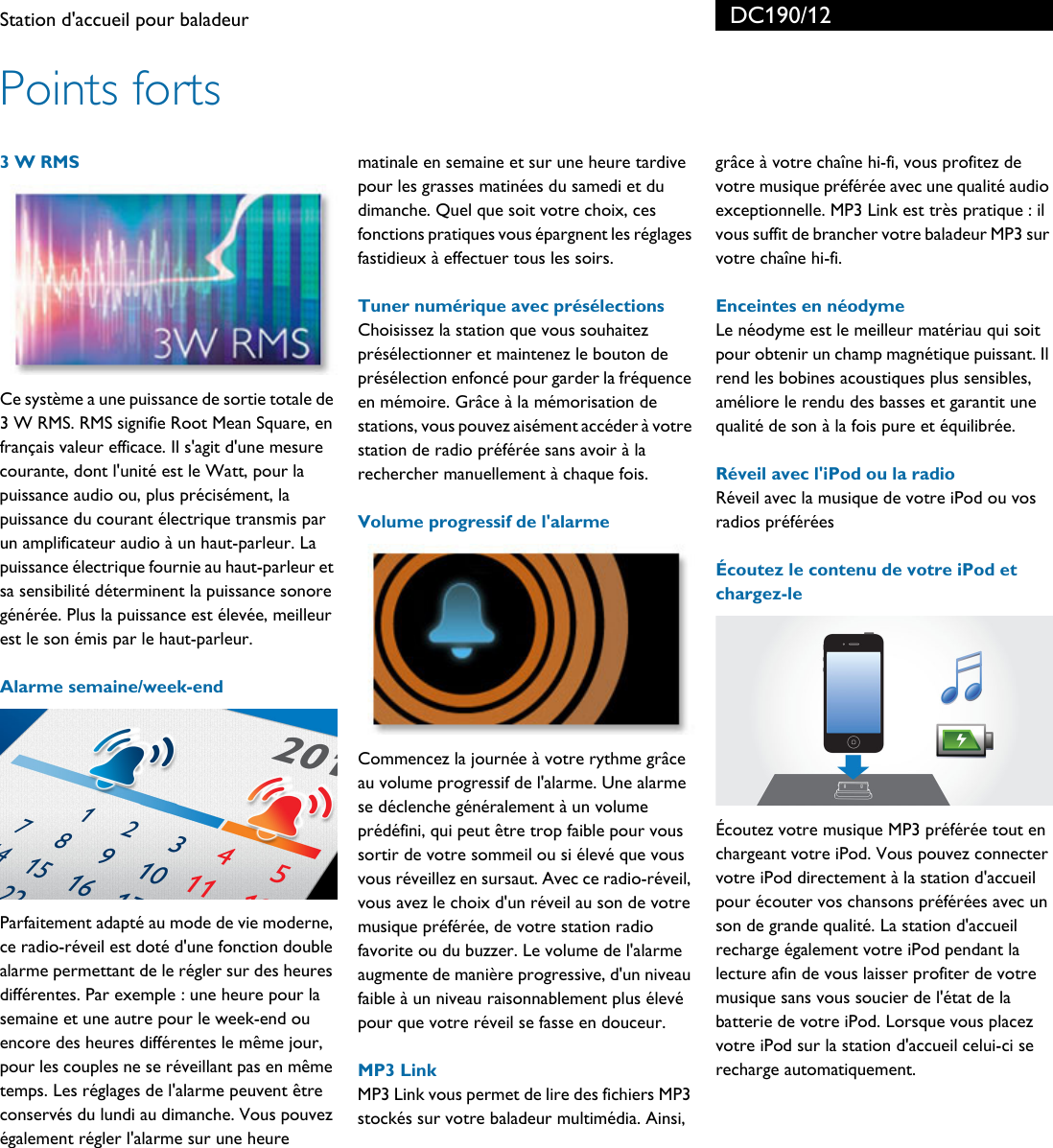 Philips DC190/12 Leaflet DC190_12 Released Belgium (French) User Manual ...